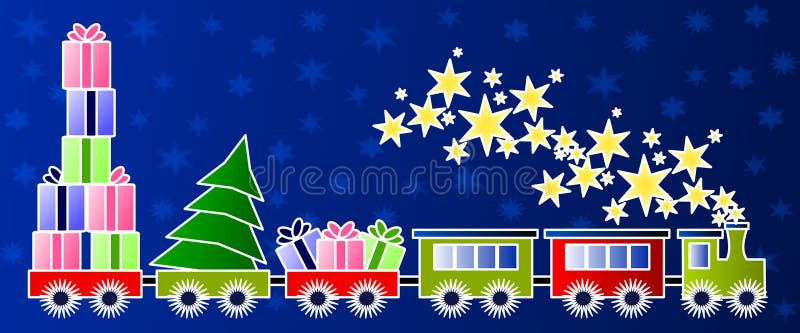 Christmas train stock illustration. Image of claus, night - 26717720