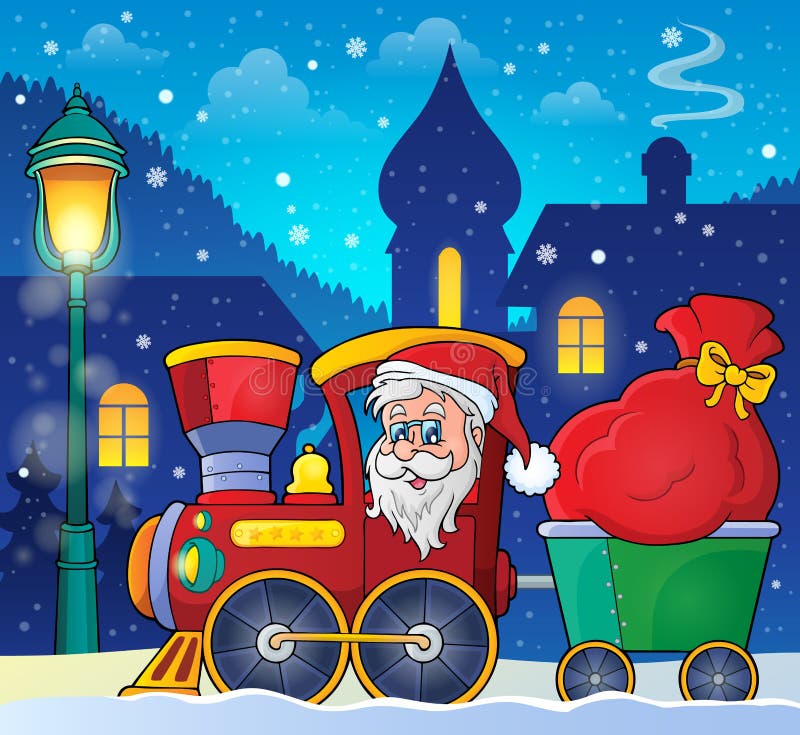 Christmas Train Theme Image 3 Stock Vector - Illustration of holiday ...