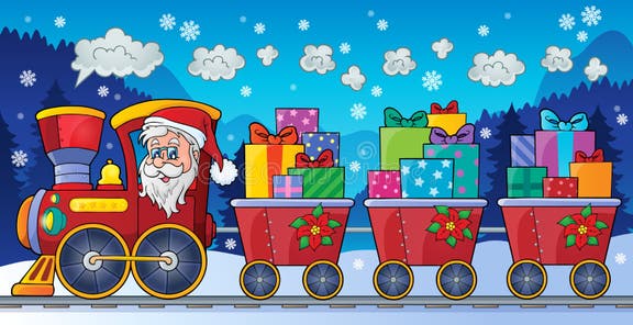 Christmas Train Theme Image 5 Stock Vector - Illustration of santa ...
