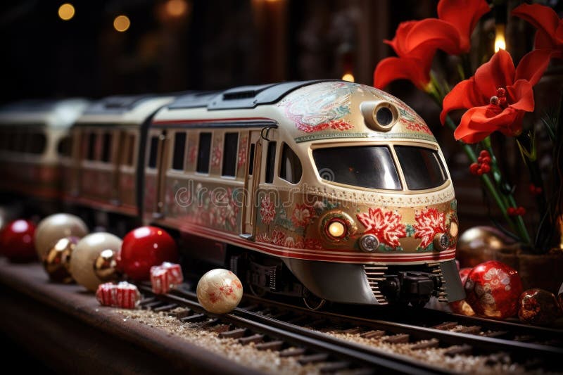 Christmas Trains - Generative AI Stock Illustration - Illustration of ...