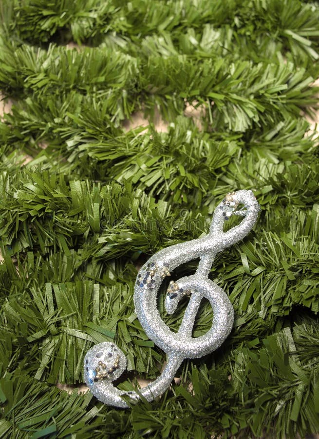 Christmas Treble Clef on Tinsel Stock Image - Image of music ...