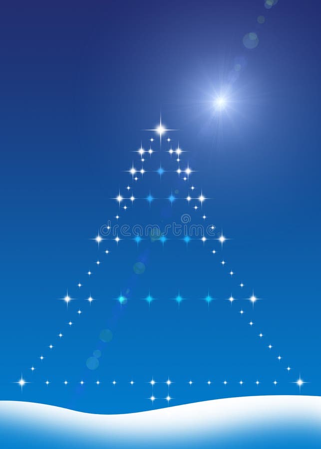 Crystal Blue Christmas Tree Stock Illustration - Illustration of shaped ...