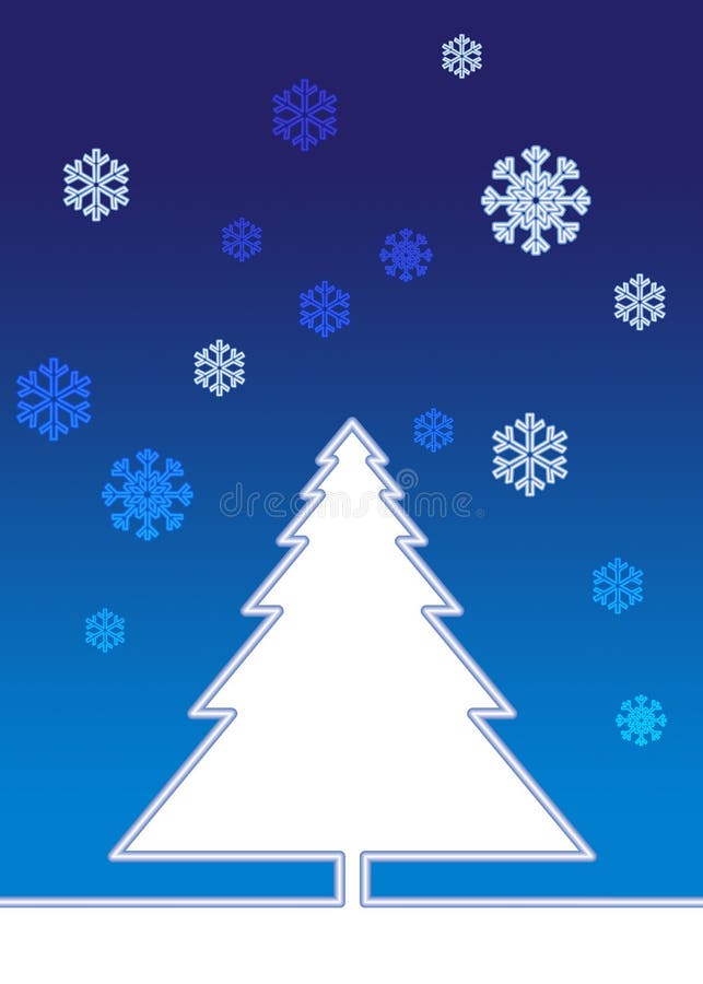 Blue Christmas Tree Border stock illustration. Illustration of holidays ...