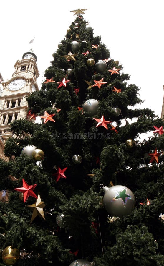 Large Indoor Decorated Christmas Tree Stock Photo - Image of inside ...