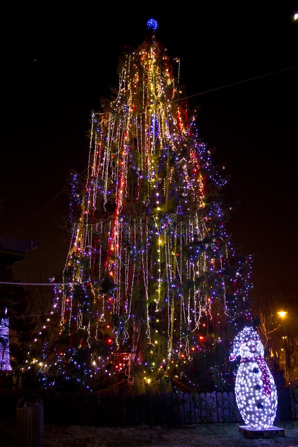 Christmas Tree in Dublin City - Ireland Stock Photo - Image of ireland ...