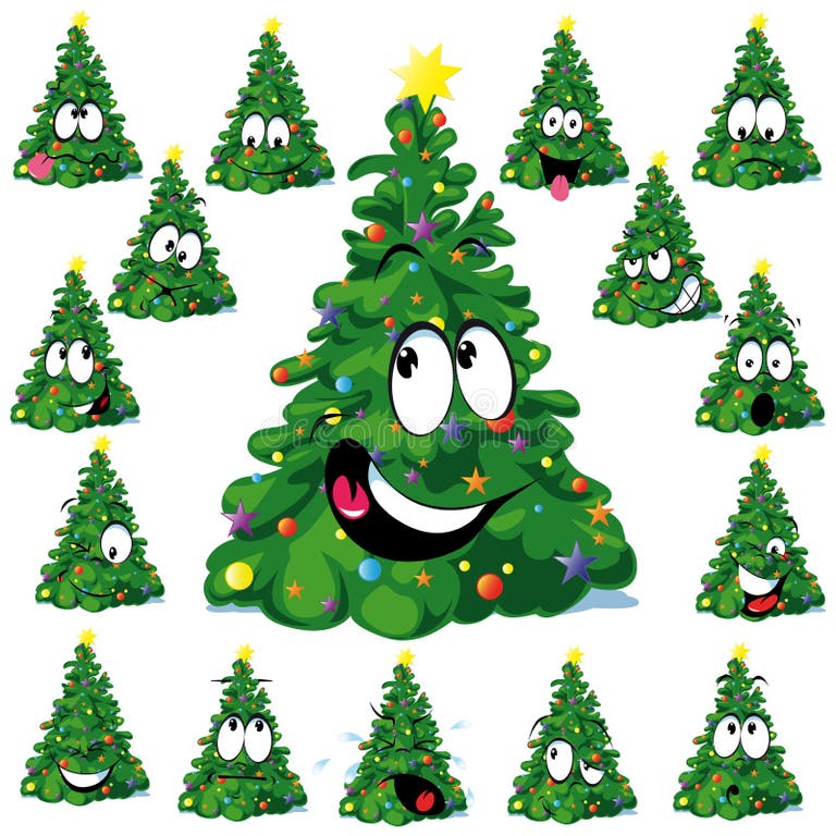 Funny Smiling Christmas Tree Cartoon Stock Illustrations – 5,057 Funny ...