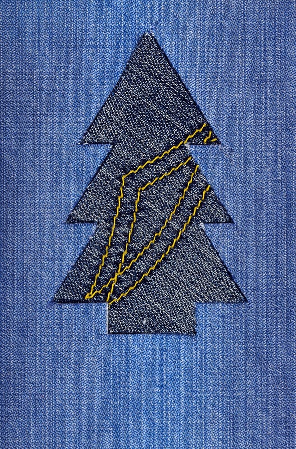 Denim Christmas Tree stock image. Image of december, cotton - 27458107