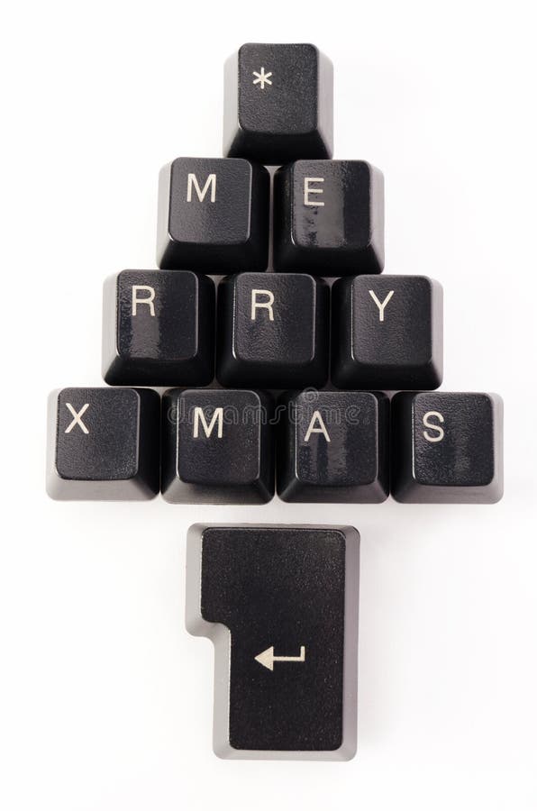 Computer Keyboard with Christmas Tree Key Stock Image - Image of ...