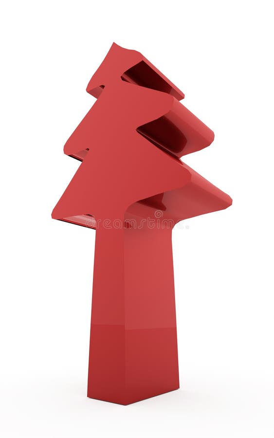 Christmas Tree Abstract Rendered Isolated on White Background Stock ...