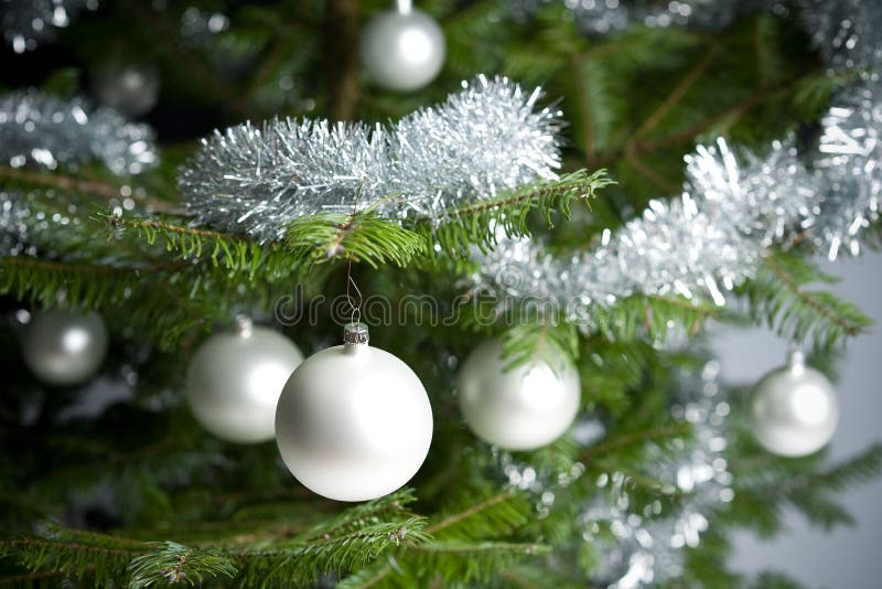 Christmas Tree with Balls and Chains Stock Image - Image of extravagant ...