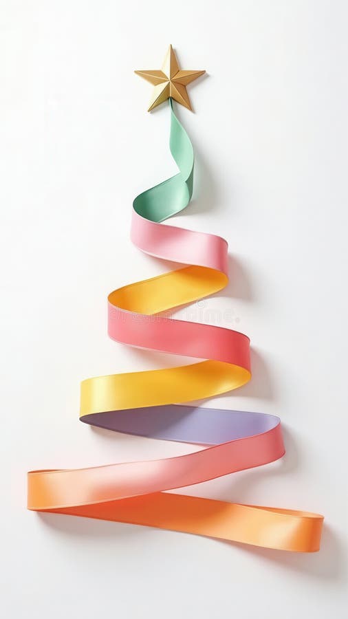 Christmas Tree Band with Copy Space Stock Illustration - Illustration ...