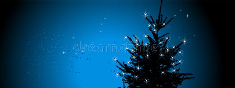 Christmas Tree Banner Illustration Stock Vector - Illustration of ...