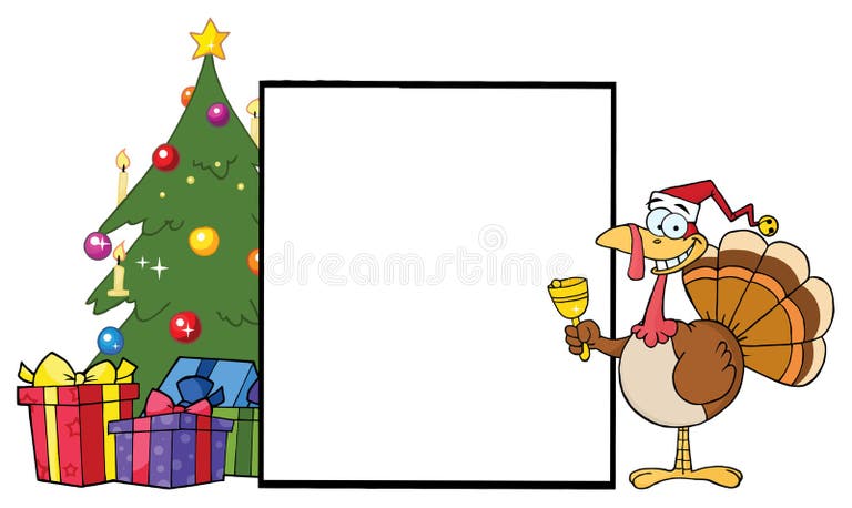 Christmas Tree with a Bell Ringer Turkey Stock Vector - Illustration of ...