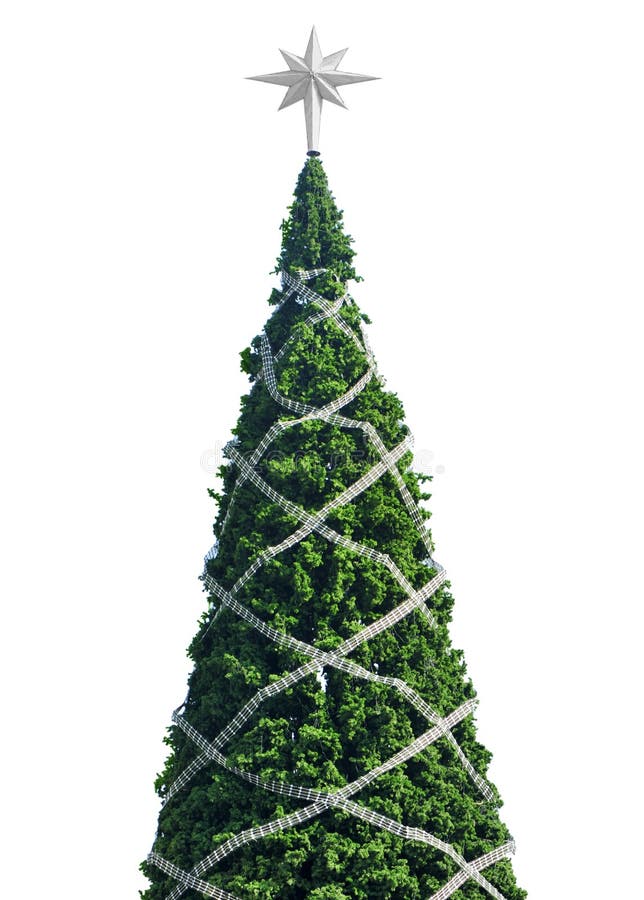Christmas Tree with Bigstar Isolated Stock Photo - Image of steel ...
