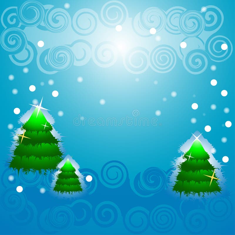 Christmas Tree, Blinking Snow Stock Illustration - Illustration of ...