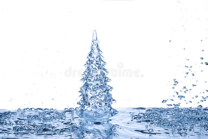 Watery Christmas tree stock image. Image of curling, drops - 13010031