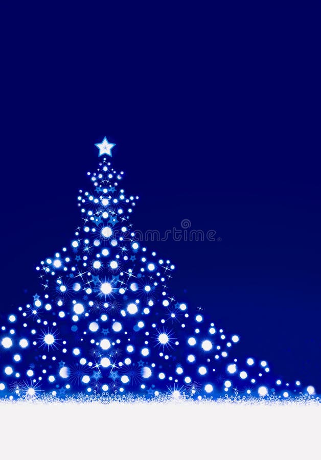 Christmas Tree on Blue Background. Stock Illustration - Illustration of ...