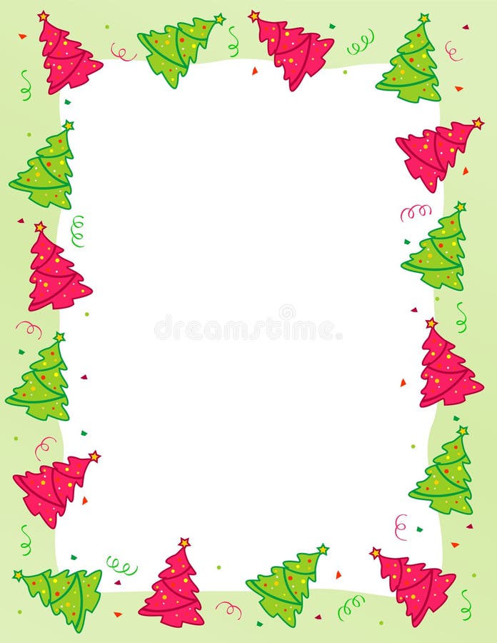 Christmas Trees Border / Frame Stock Vector - Illustration of vector ...