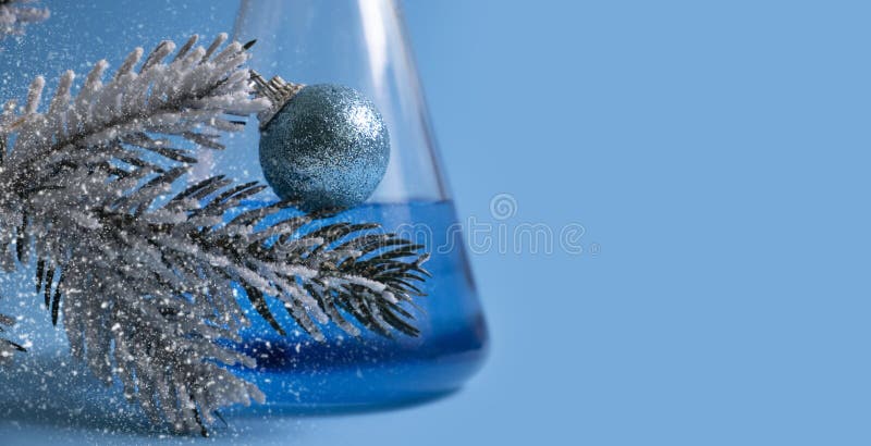 Christmas Tree Branch Laboratory Flask Stock Image - Image of ...