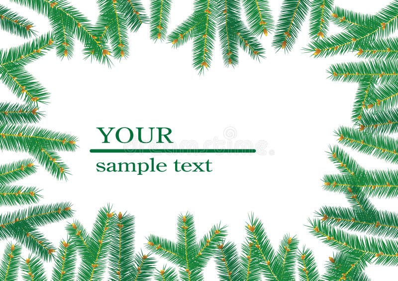 Christmas Tree Branchs Frame. Stock Vector - Illustration of greeting ...