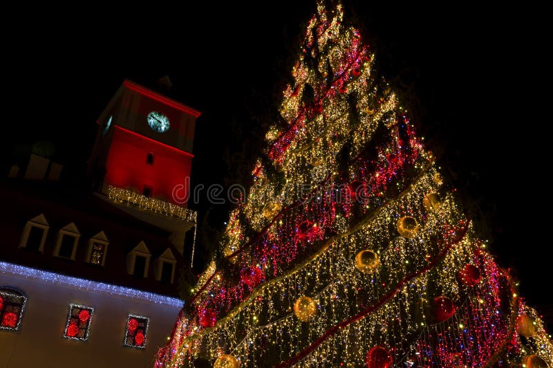 Christmas Tree stock image. Image of lights, sparkle - 64286931