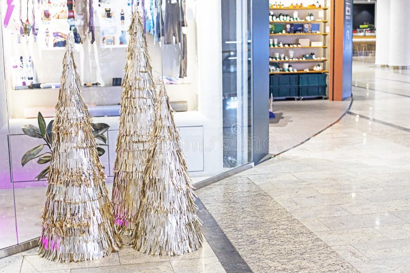 Christmas Tree in a Bright Modern Interior Stock Image - Image of ...