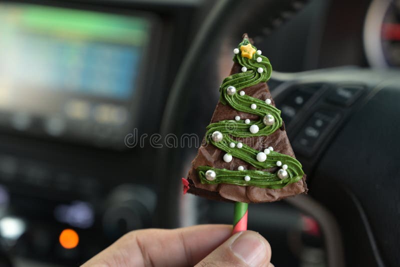 Christmas Tree Brownies Eaten in the Car Stock Image - Image of bake ...