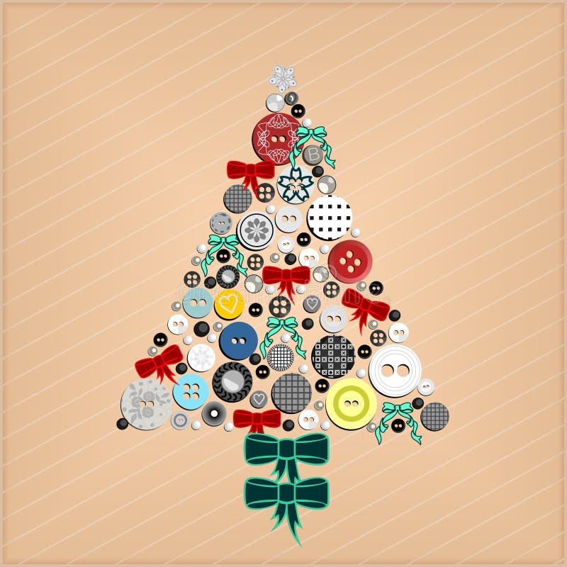 Christmas tree of buttons stock illustration. Illustration of ...