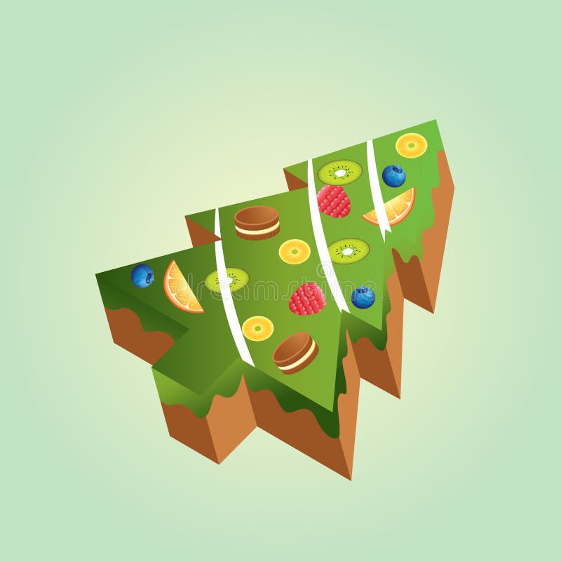 Christmas Tree Cake. Vector Illustration Decorative Design Stock Vector ...