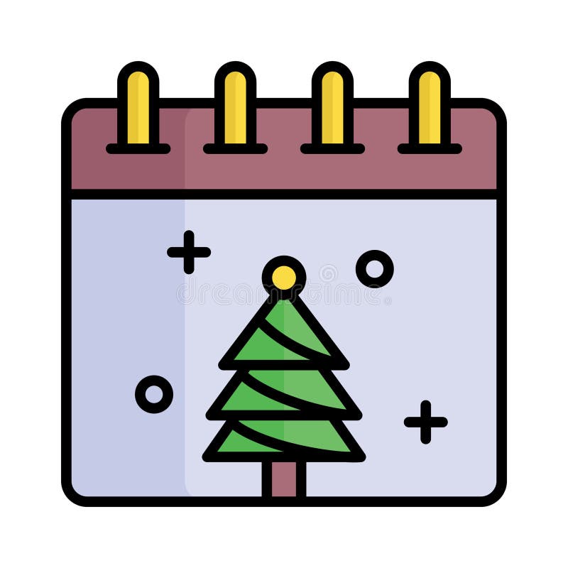 Christmas Tree on Calendar, Christmas Calendar Vector Design Stock ...