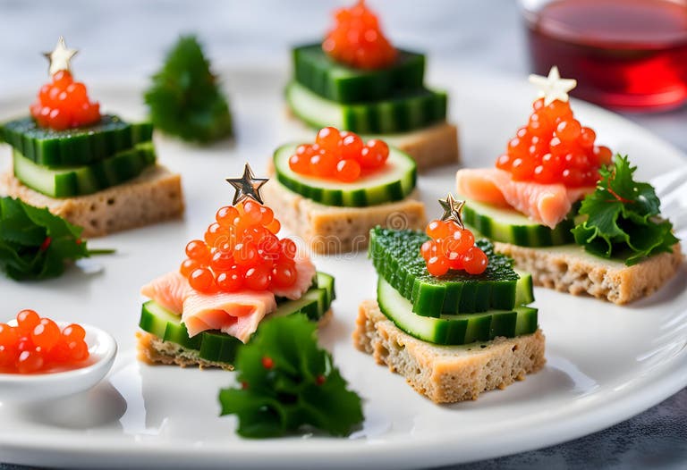 Christmas tree canape stock illustration. Illustration of tree - 305662035