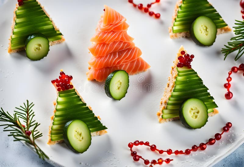 Christmas tree canape stock illustration. Illustration of canape ...