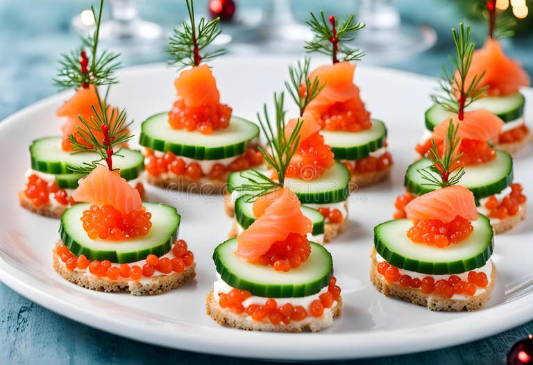 Christmas tree canape stock illustration. Illustration of xmas - 305709455