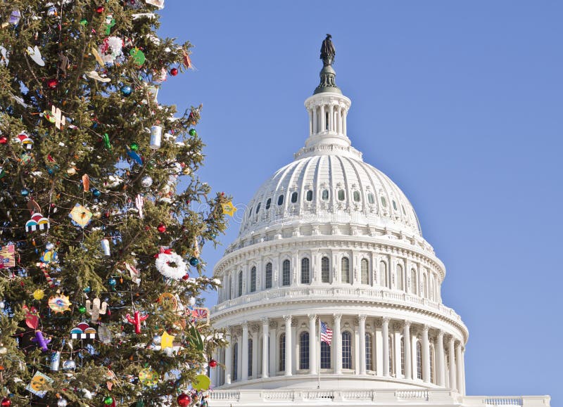 Christmas Tree at the Capitol Building Stock Image - Image of power ...