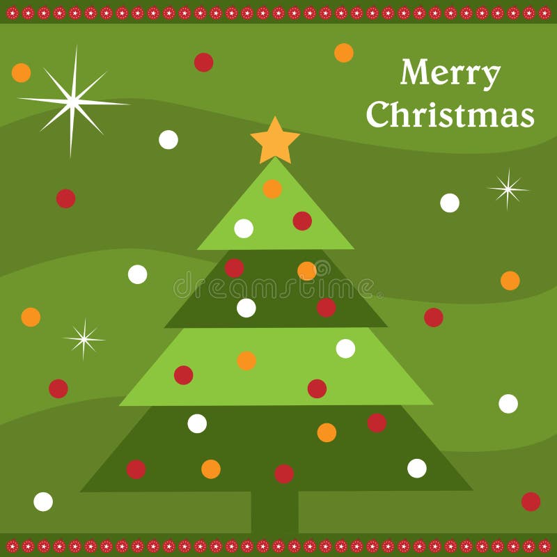 Christmas tree card stock vector. Illustration of element - 16289376