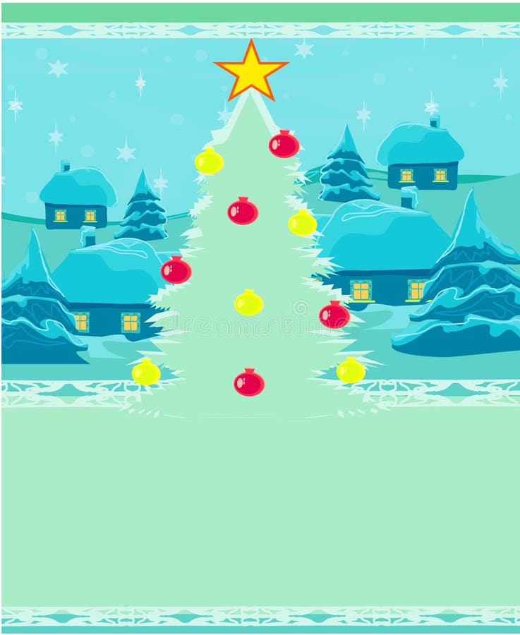 Christmas tree card stock vector. Illustration of design - 27390520