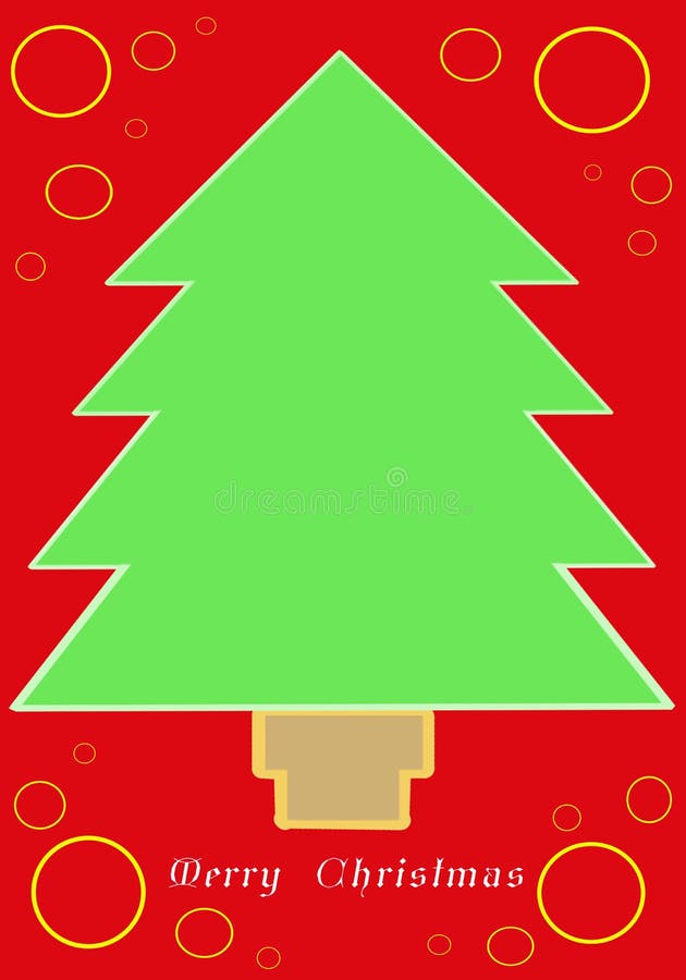 Christmas Tree Card stock illustration. Illustration of claus - 7372629