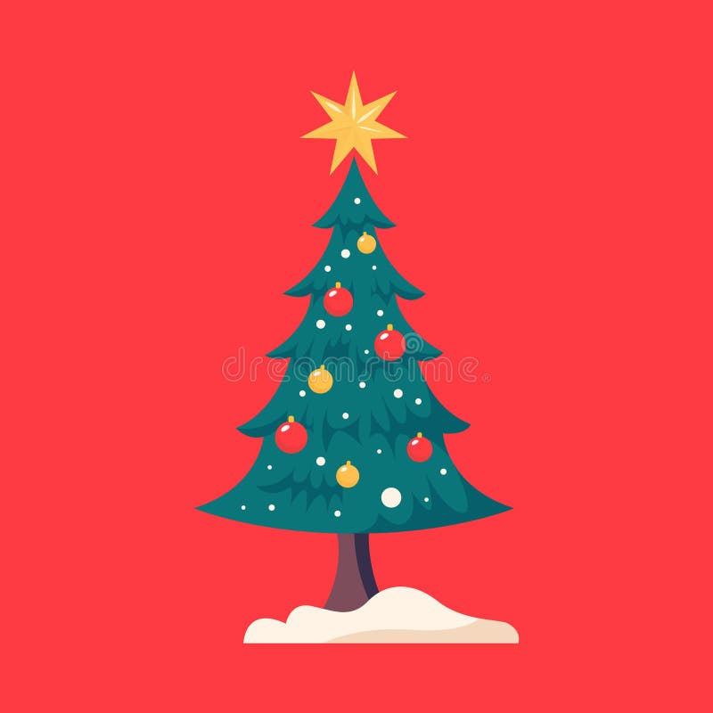 Christmas Tree Cartoon Illustration Stock Vector - Illustration of tree ...