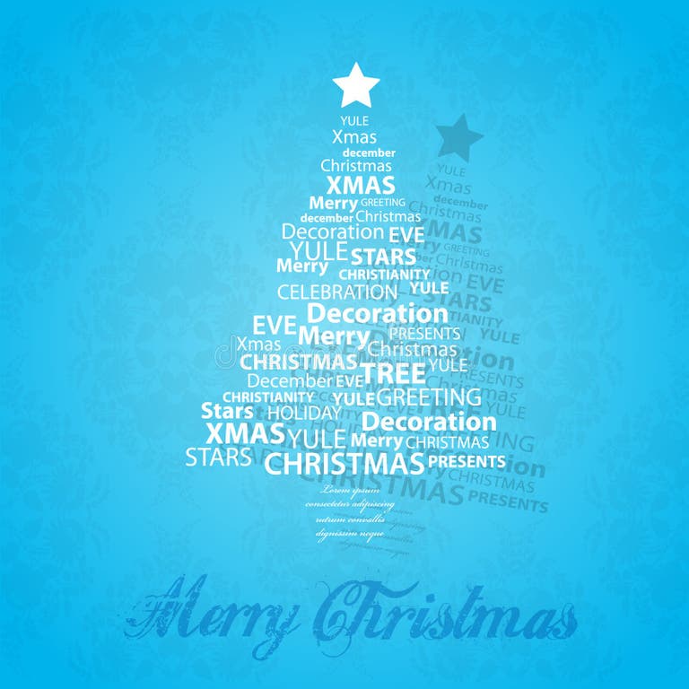Christmas Tree of Christmas Words. Stock Vector - Illustration of ...
