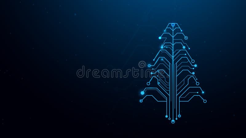 Christmas Tree in Circuit Network Digital Technology Electronic Concept ...