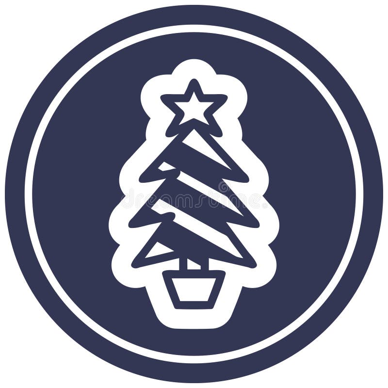 Christmas Tree Circular Icon Symbol Stock Vector - Illustration of clip ...