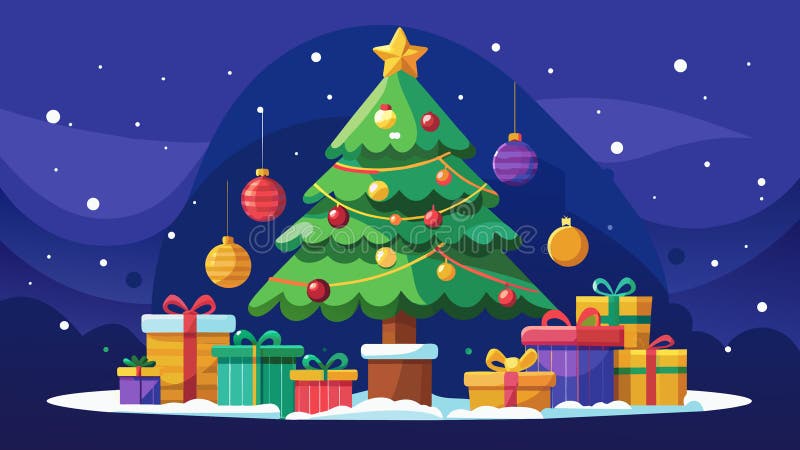 Christmas Tree Clip Art Vector Illustration Stock Vector - Illustration ...