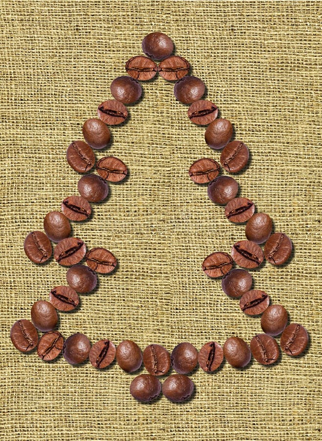 Christmas Tree from Coffee Beans. Stock Image - Image of aromatic, food ...