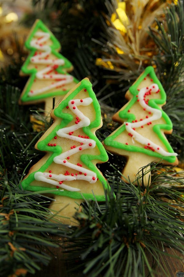 Christmas tree cookies stock photo. Image of decorated - 27897422
