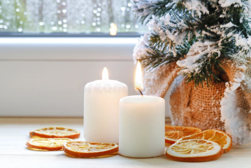 Christmas Tree Covered with Snow - Traditional Winter Decoration Stock ...