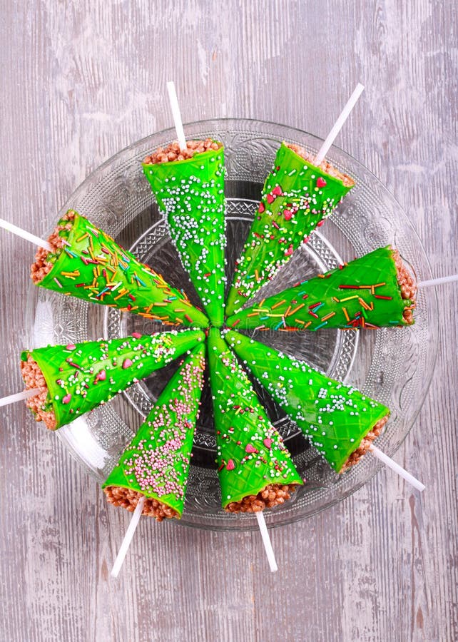 Christmas tree crunch pops stock photo. Image of food - 125724958