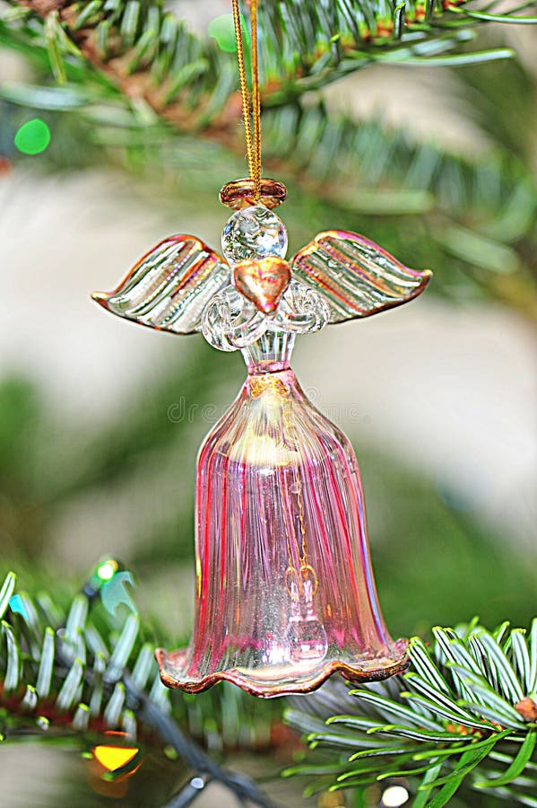 Christmas Tree Crystal Angel Bell Decoration Stock Image - Image of ...