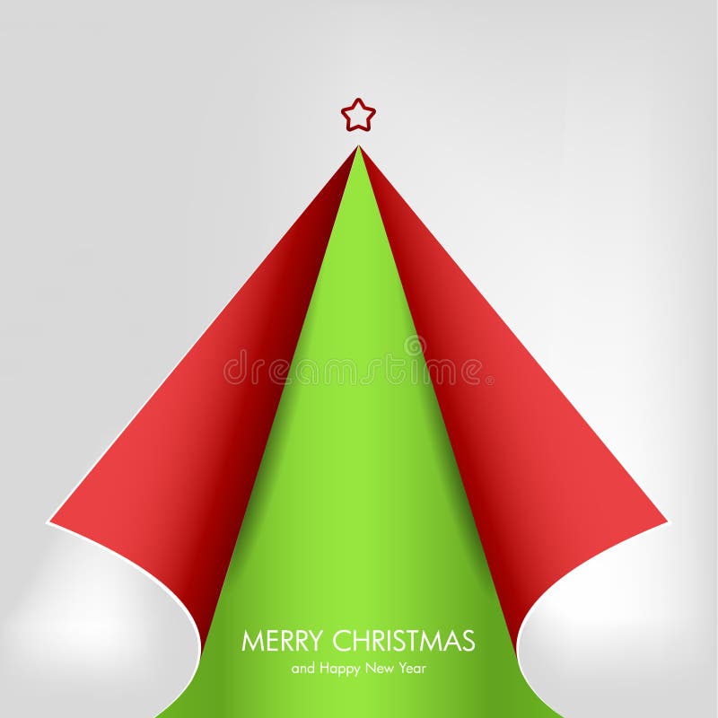 Christmas Tree from Curled Corner Paper Stock Vector - Illustration of ...