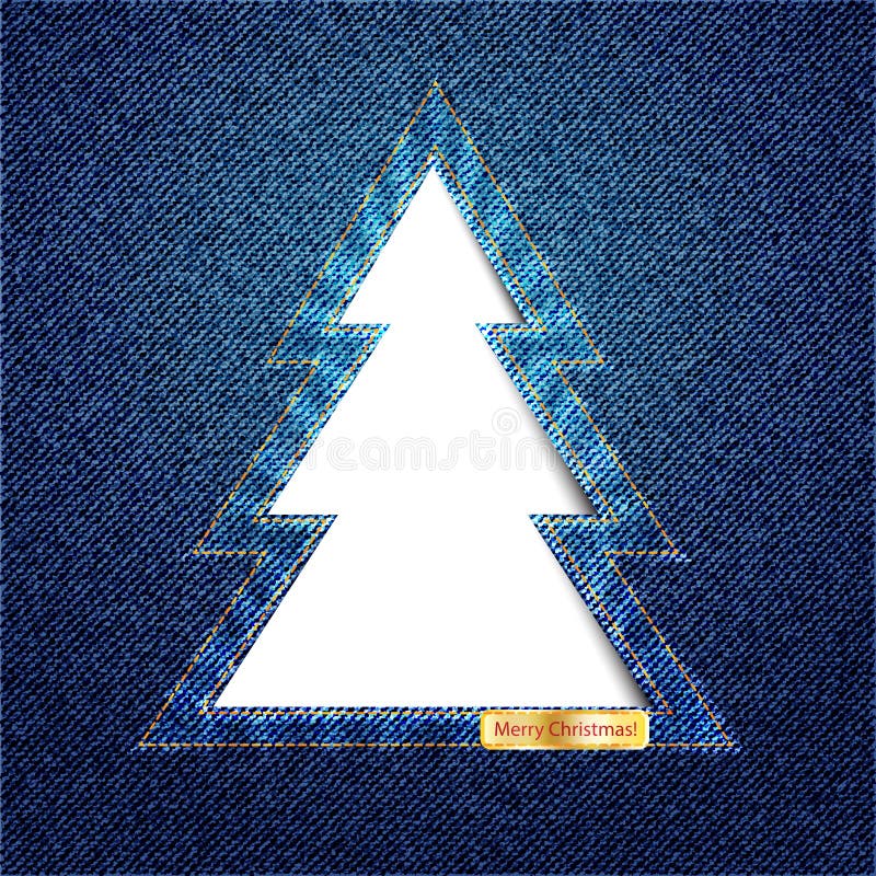 Denim tree cutout stock vector. Illustration of cloth - 247694582