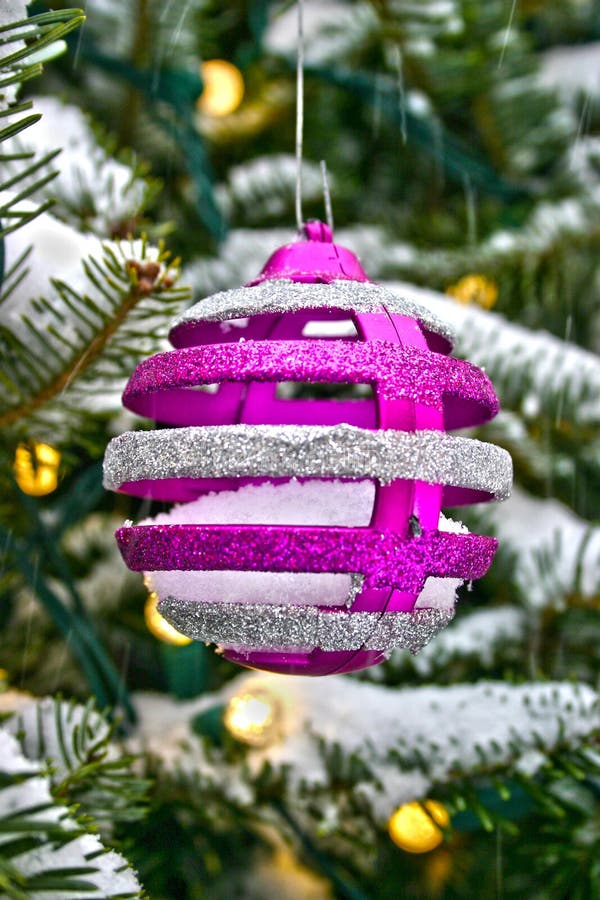 Christmas Tree Decoration Ball Stock Photo - Image of needle, outdoors ...